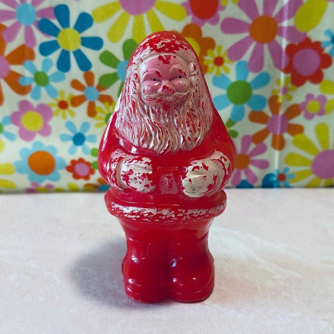 Vintage Hard Plastic Santa Claus Rattle Figure, USA, Keepsake ...