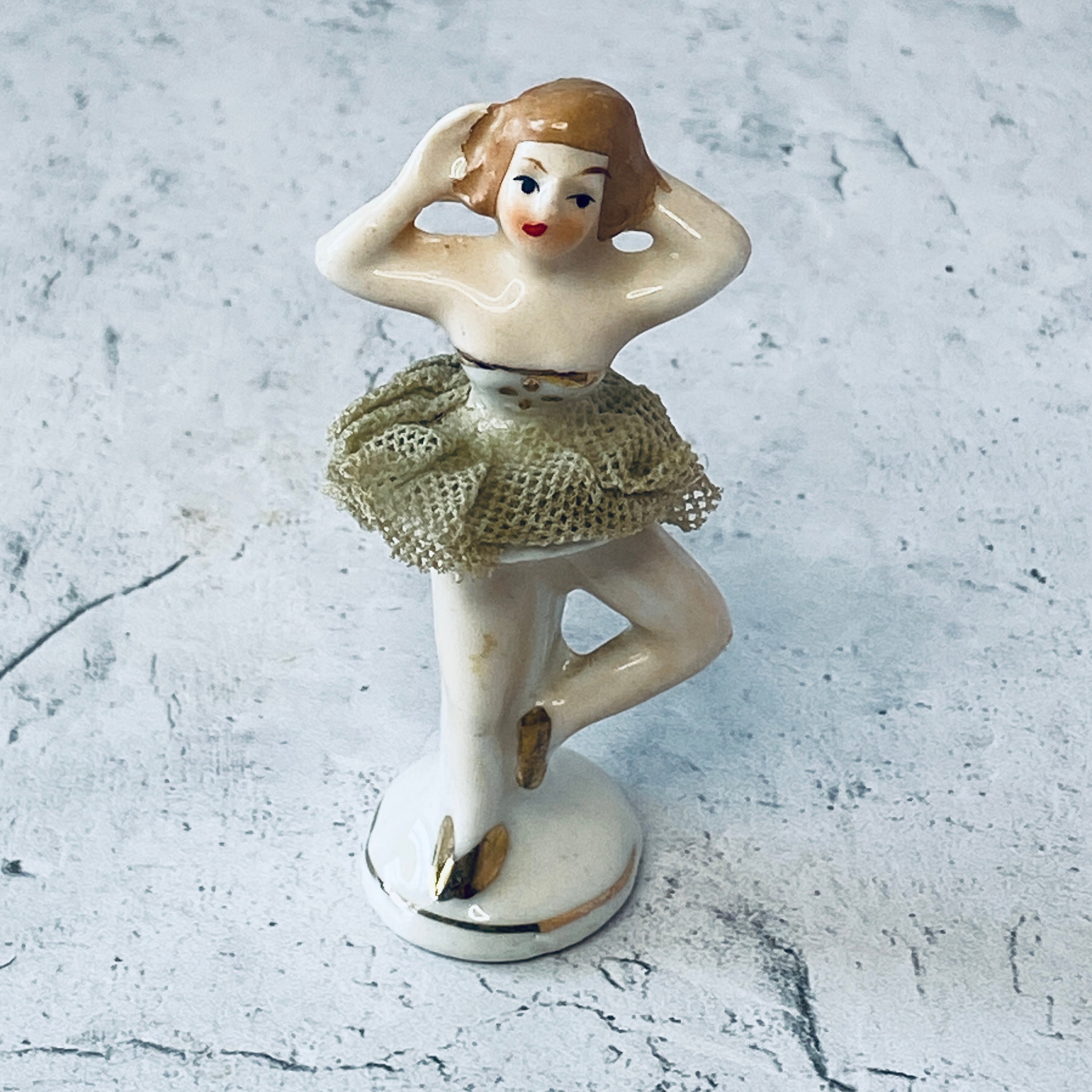 Vintage Japan Mini Porcelain Dancing Ballerina Figure, Collectible ...