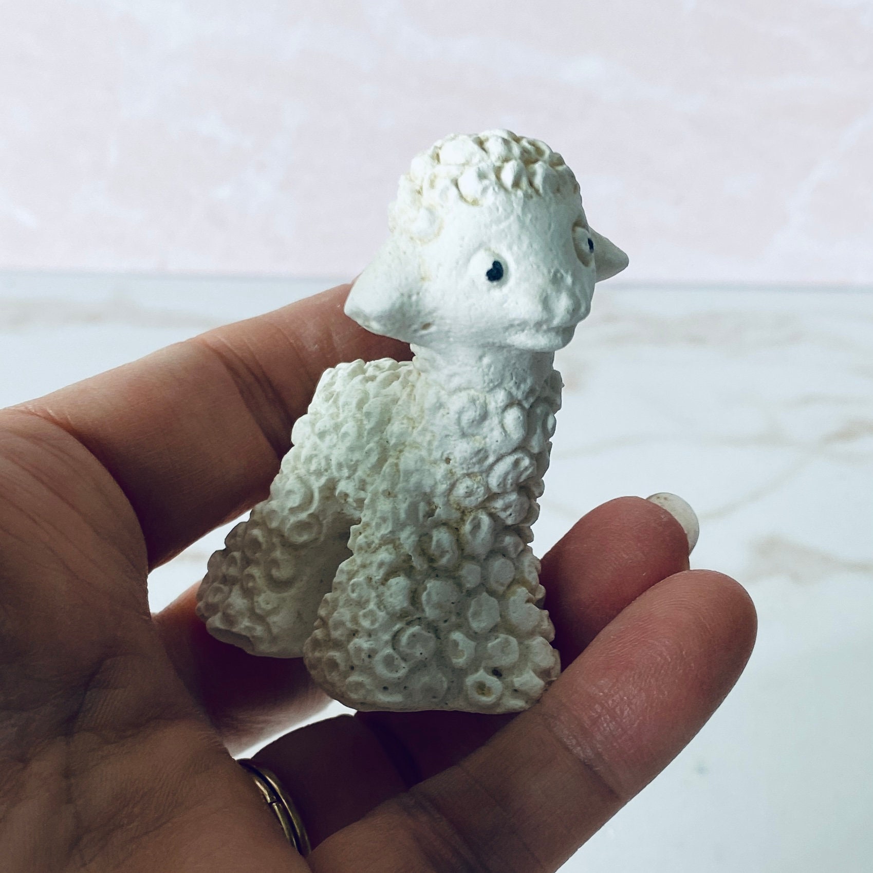 Vintage Ceramic Stone Mini Lamb Figurine, Keepsake, Collectible - Etsy