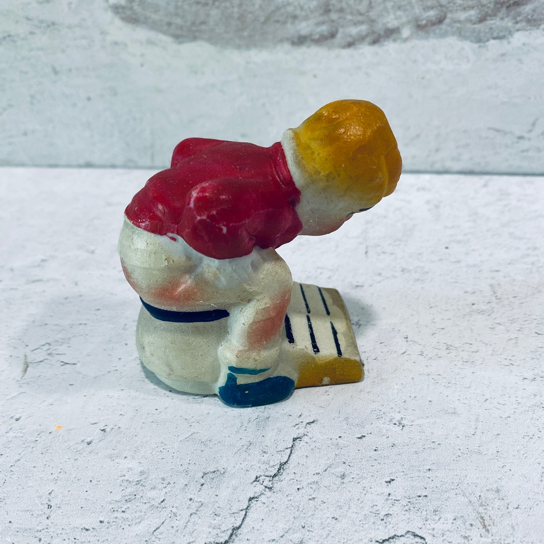 Vintage 1950's Japan Boy on Chamber Pot, Homework, Porcelain Bisque ...