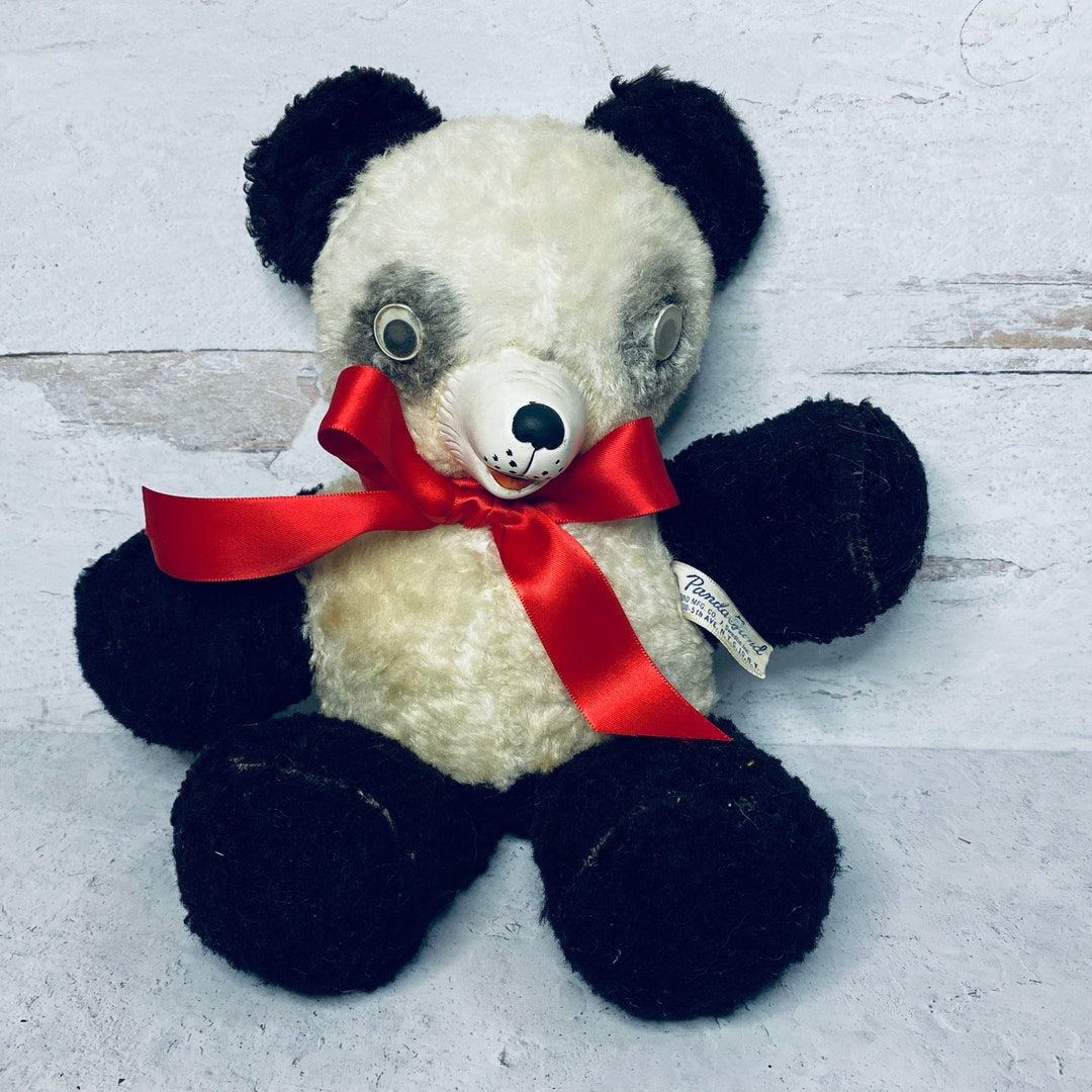 Vintage Pandagund Rubber Nose, Black & White Panda Plush, Collectible ...
