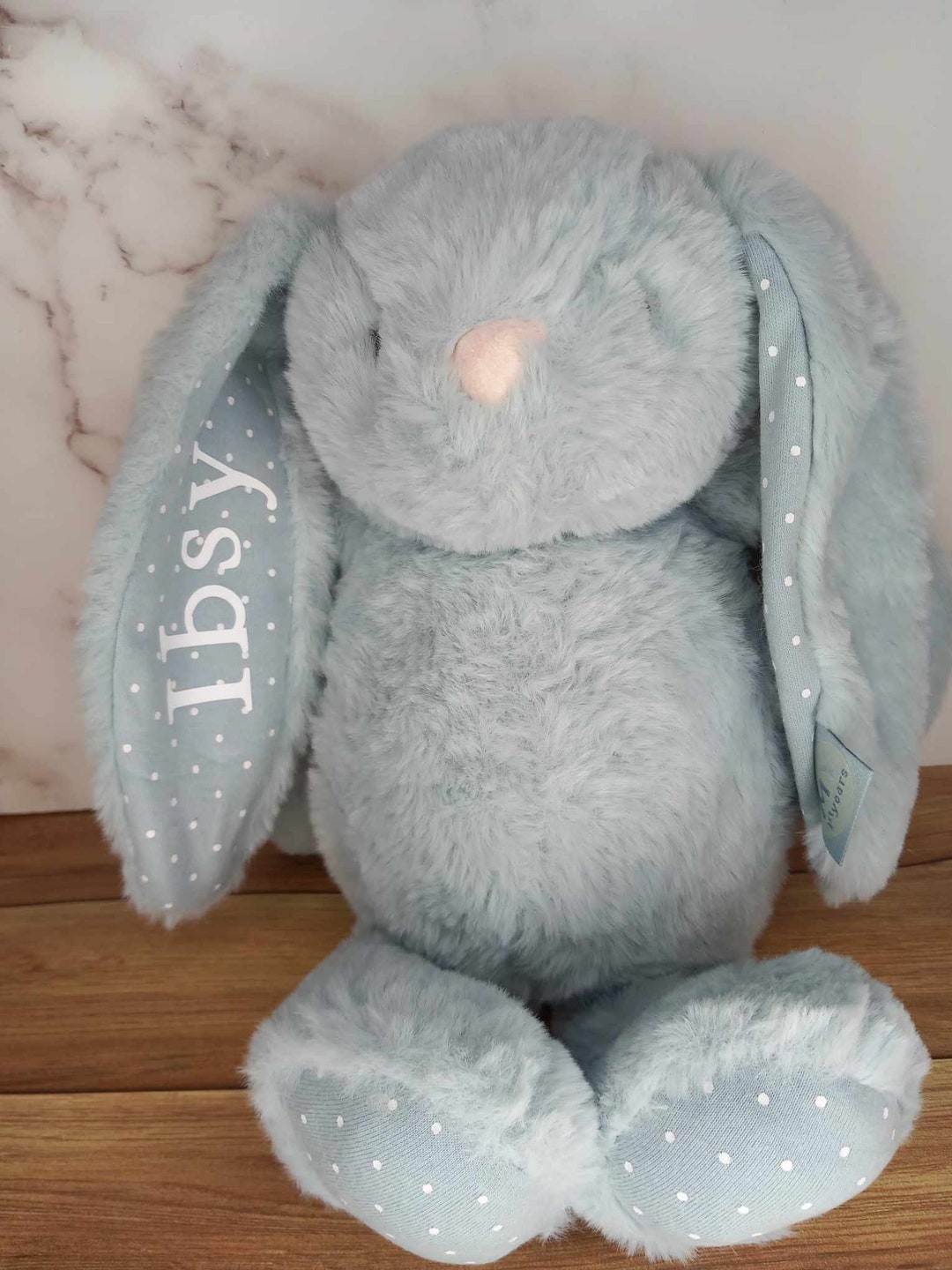 Personalised Soft Blue Bunny, Plush Soft Bunny, Baby Boy Gift ...
