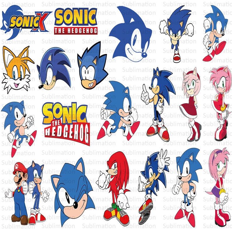 Sonic the Hedgehog SVG Bundle Sonic PNG Clipart Cut File Silhouette ...
