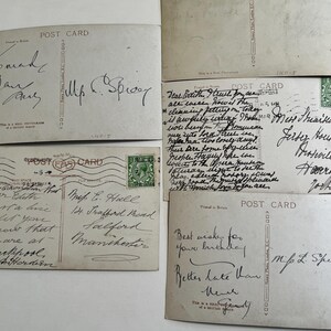 5 VINTAGE BRITISH Beauties Postcards, Real Colorized Photos, Fashion ...