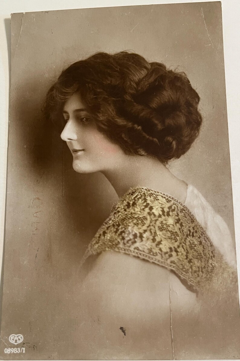 5 VINTAGE BRITISH Beauties Postcards, Real Colorized Photos, Fashion ...