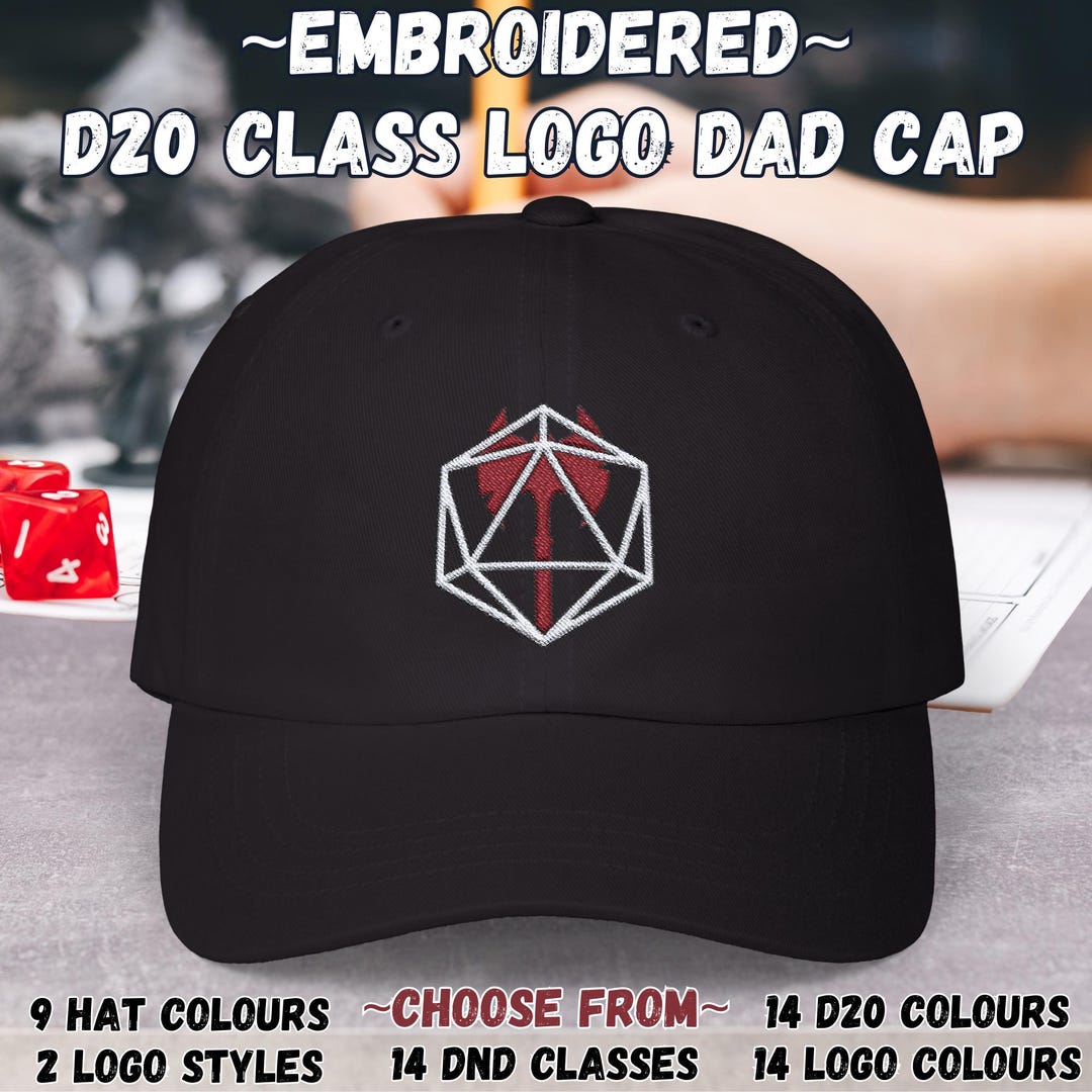 Embroidered Dnd D20 Class Logo Dad Cap | Custom Hats for Fantasy RPG ...