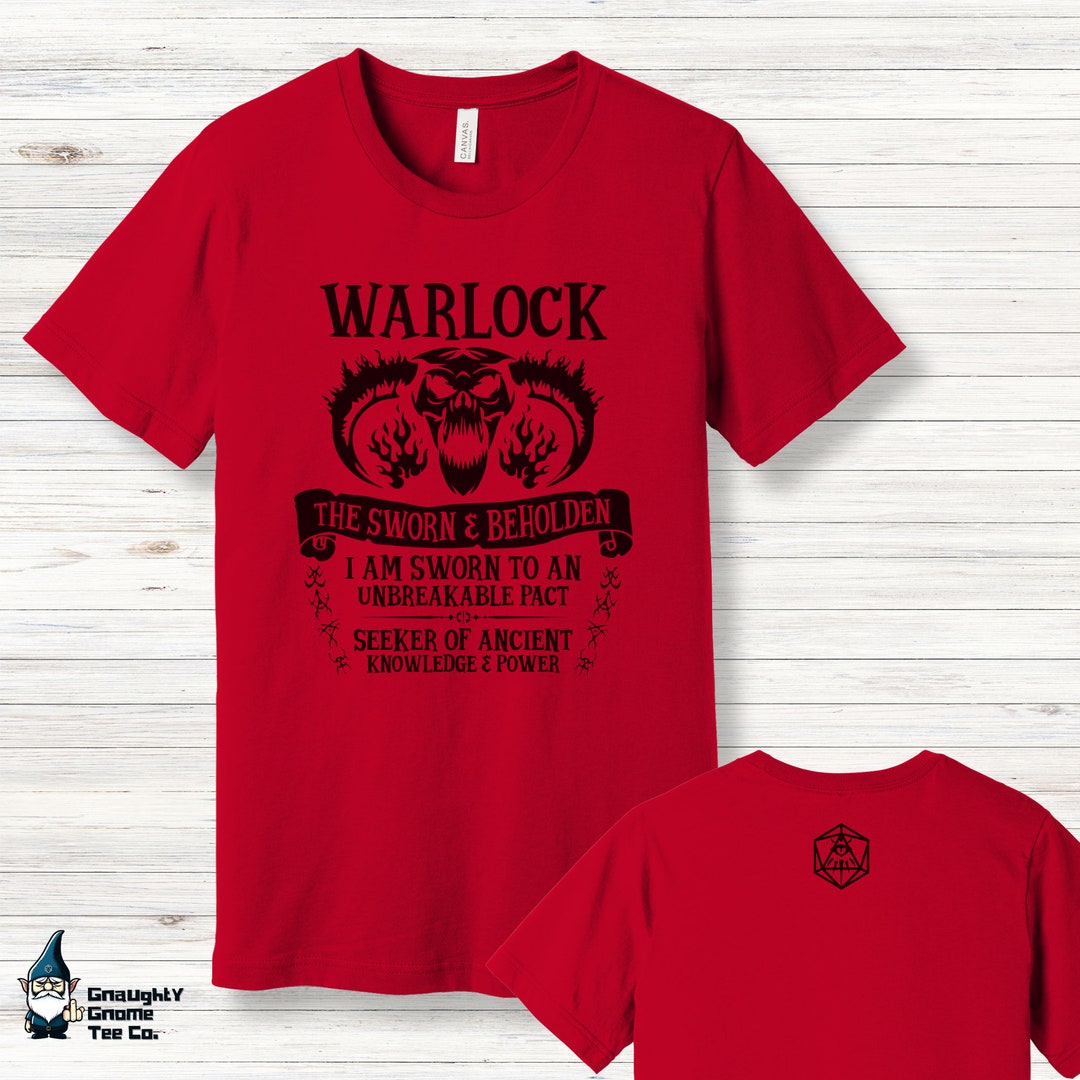 Dnd WARLOCK T-shirt - the Sworn & Beholden - for Warlocks From Dnd, BG3, Pathfinder and Anywhere ...