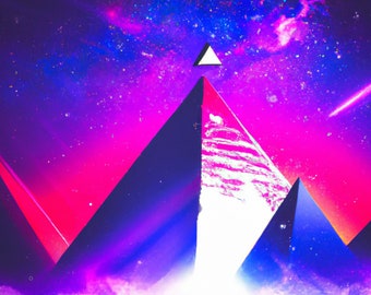 New Luxor VI - Digital Art - Deep Space - Pyramid - Space - Galactic - Synthwave- Alien ...