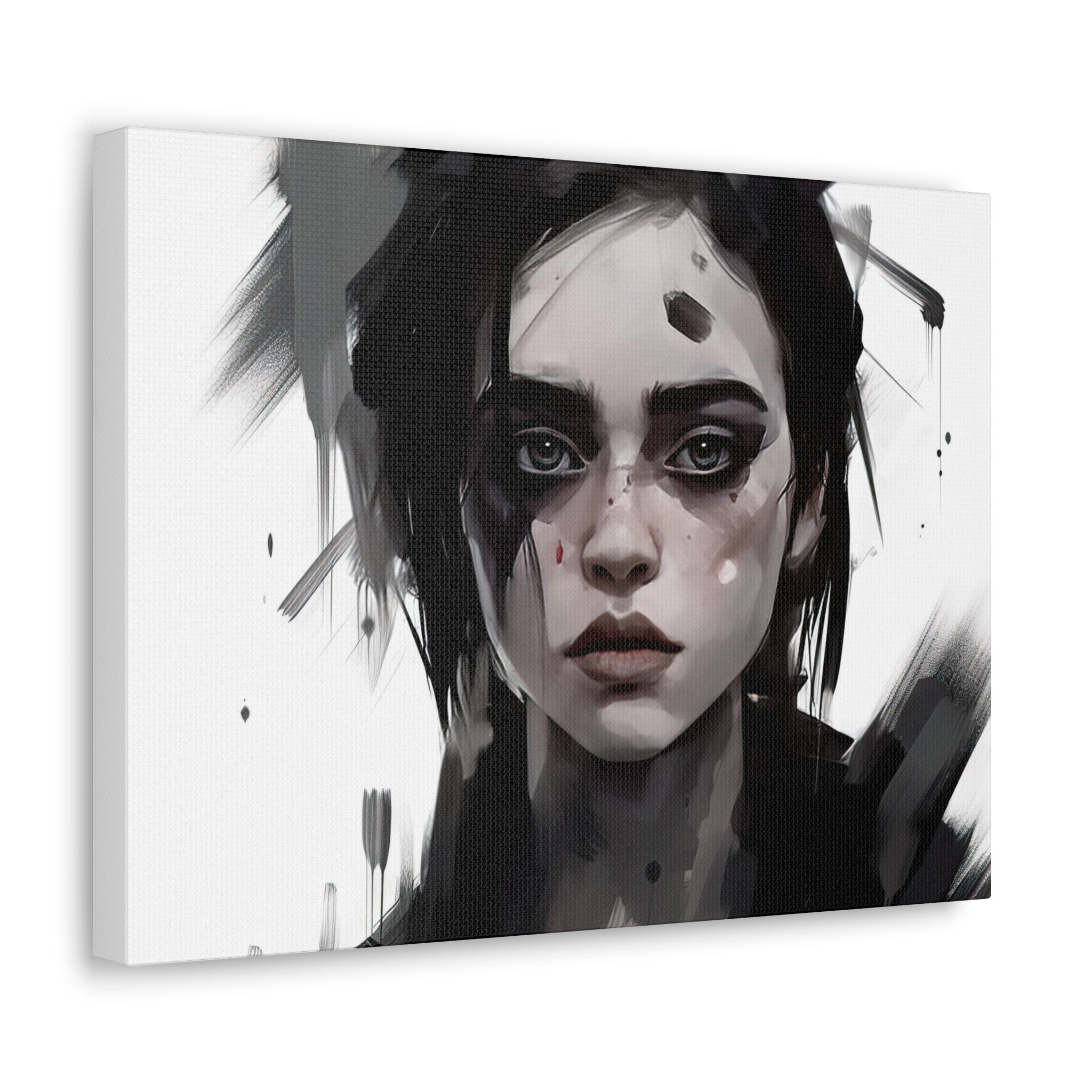 Sad Goth Girl Moody Canvas Wall Art Print Girl Art Personal - Etsy