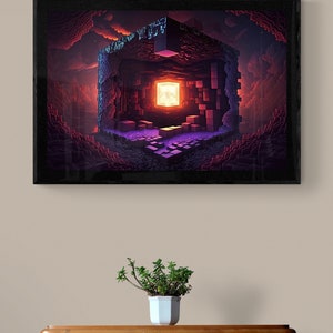 Printable Voxel Cube in the Void 8k - Etsy