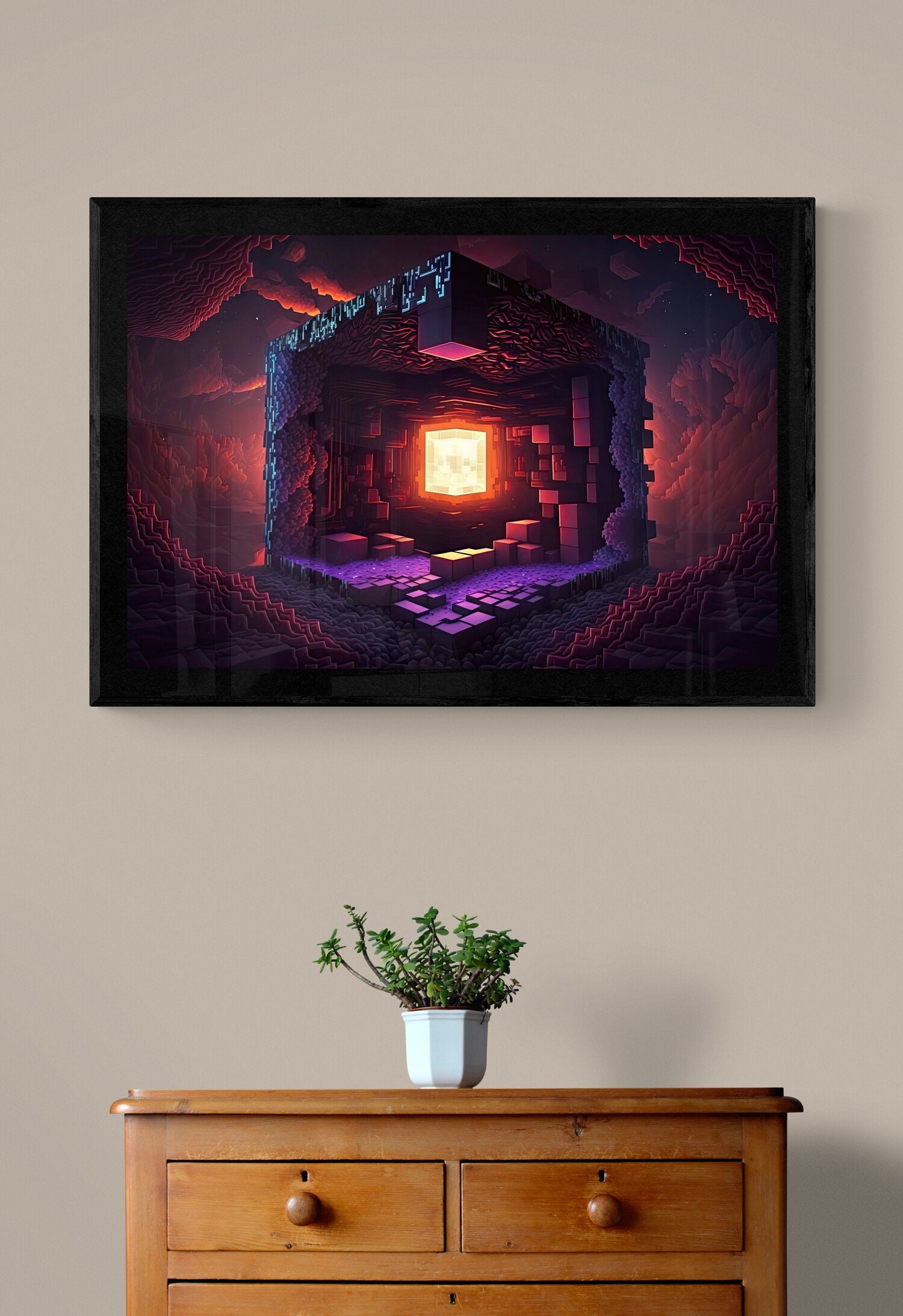Printable Voxel Cube in the Void 8k - Etsy