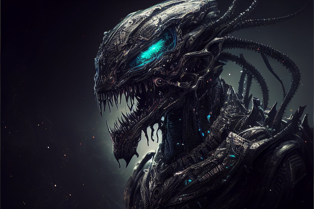 Printable Nightmares From the Void: A Creepy Space Monster - Wall Decor ...