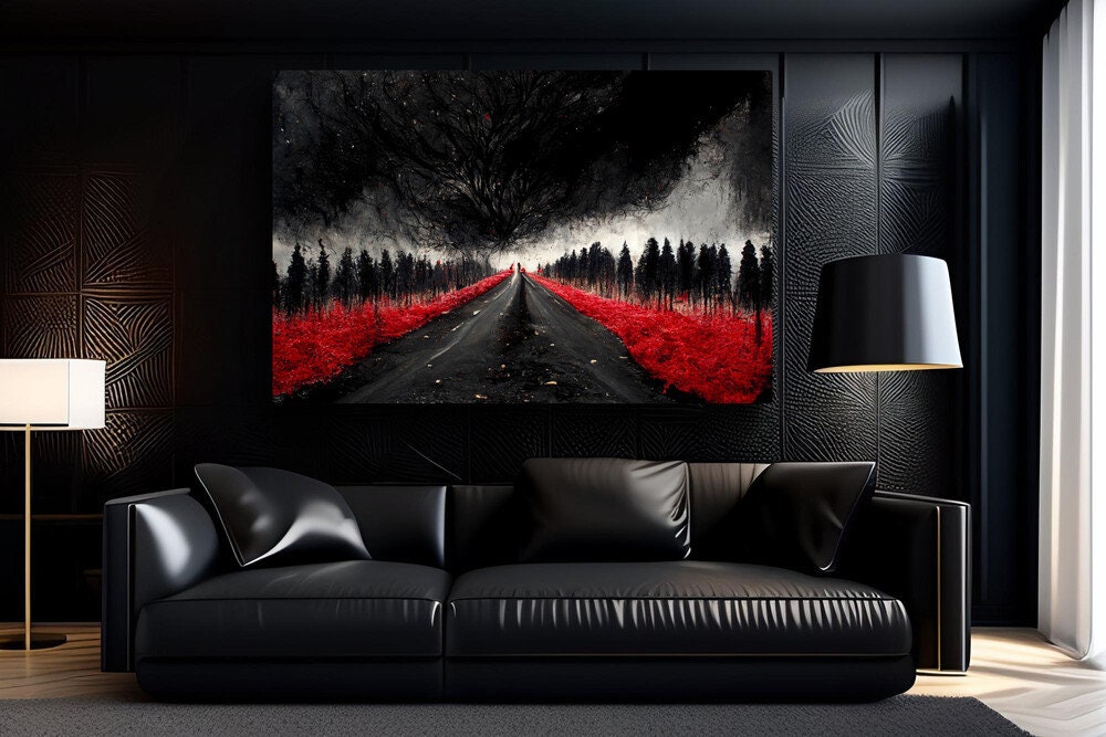 Canvas Wall Art, Dark Forest, Enchanted Forest, Cursed Woods, Evil Road ...