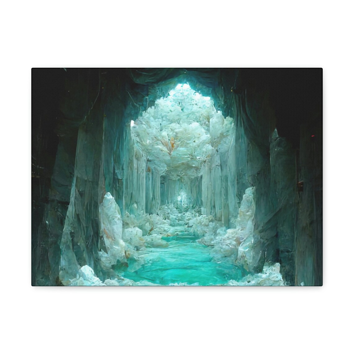 Crystal Cave Art Icy Blue Mystic Shrine Cavern Canvas Art, Wall Decor ...