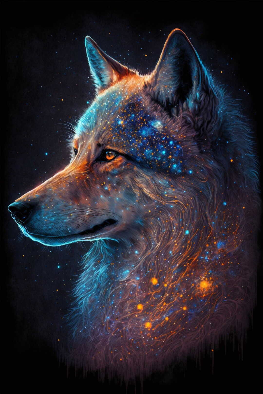 Printable Galactic Wolf: A Stunning Print for Your Space-themed ...