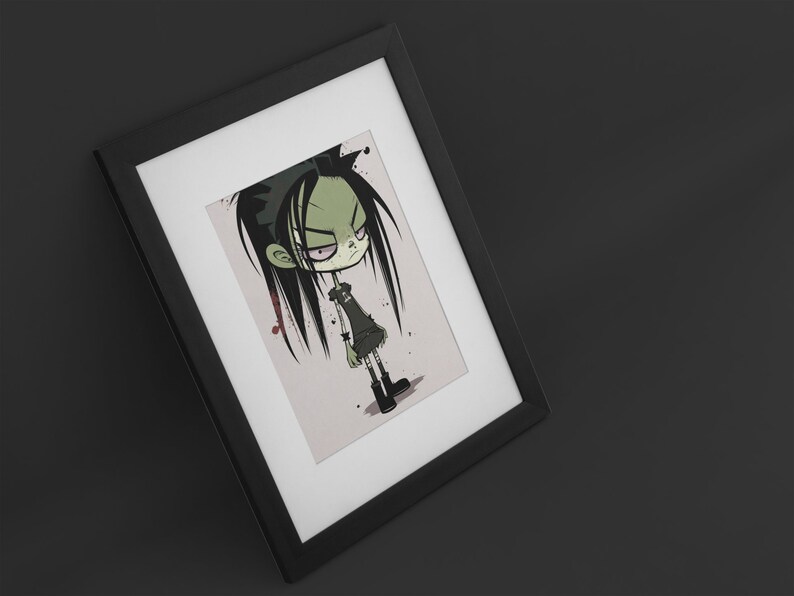 Stylized Cartoon Goth Punk Girl Poster Gloss Posters, Multiple Sizes ...