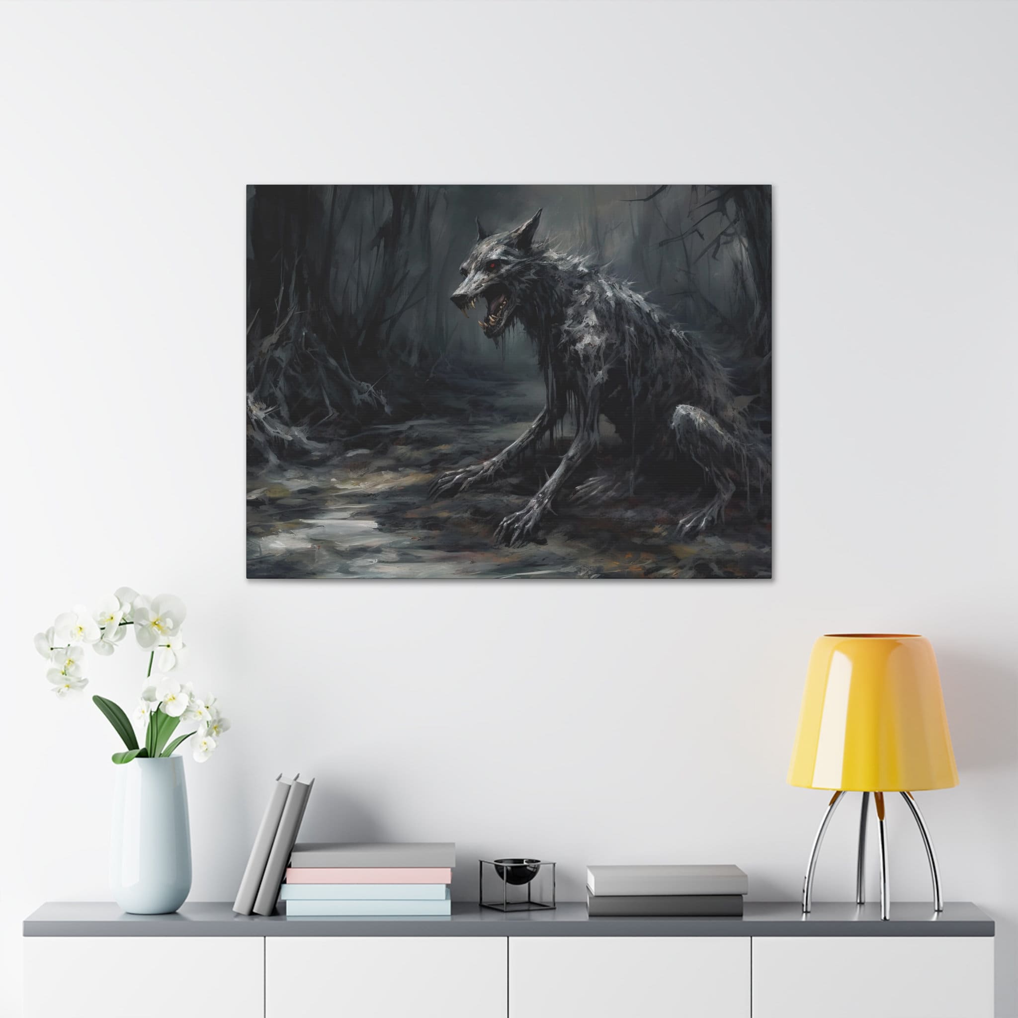Wolf Art, Dark Art, Horror Art, Canvas Wall Art Print, Macabre Wall Art ...