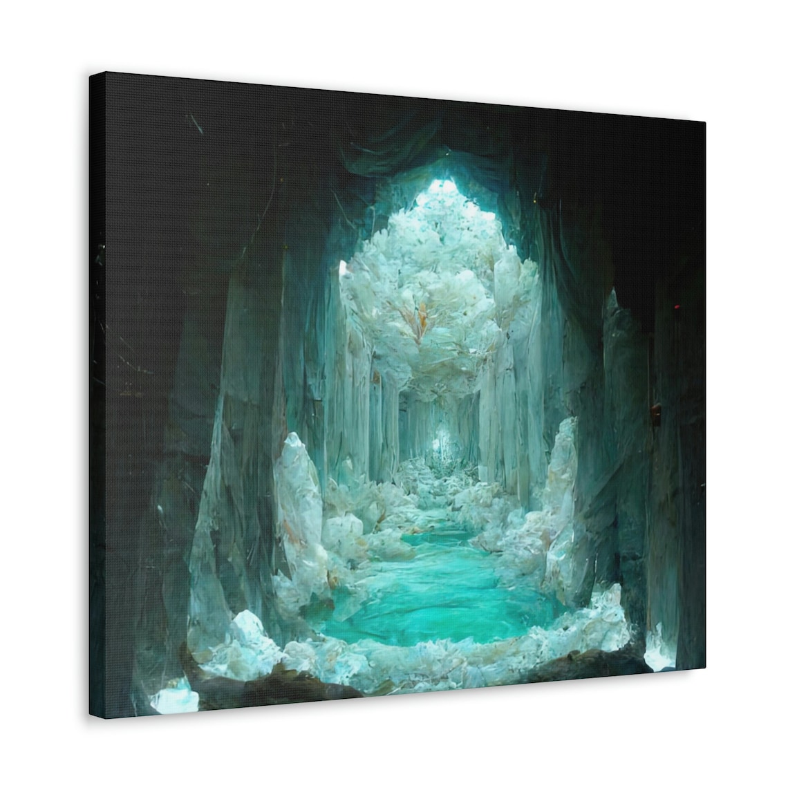Crystal Cave Art Icy Blue Mystic Shrine Cavern Canvas Art - Etsy