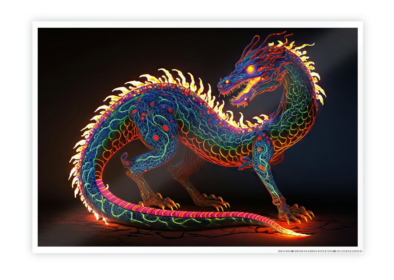 Asian Style Glowing Dragon Poster Gloss Posters Multiple - Etsy