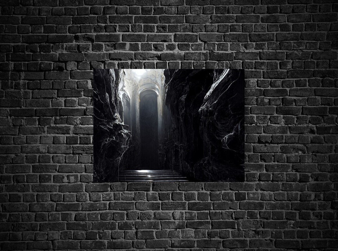 Underground Labyrinth Canvas Art , Mystical Wall Decor, Subterranean ...
