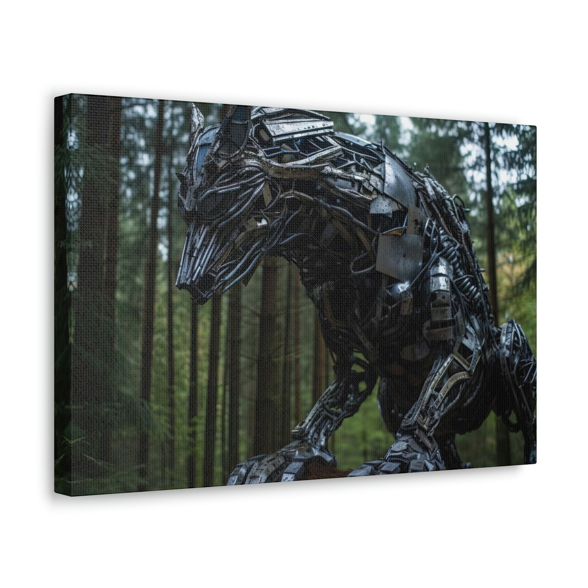 Canvas Art Monster Sci-fi Robot Cyborg Wolf, Hanging Art, Wall Art ...