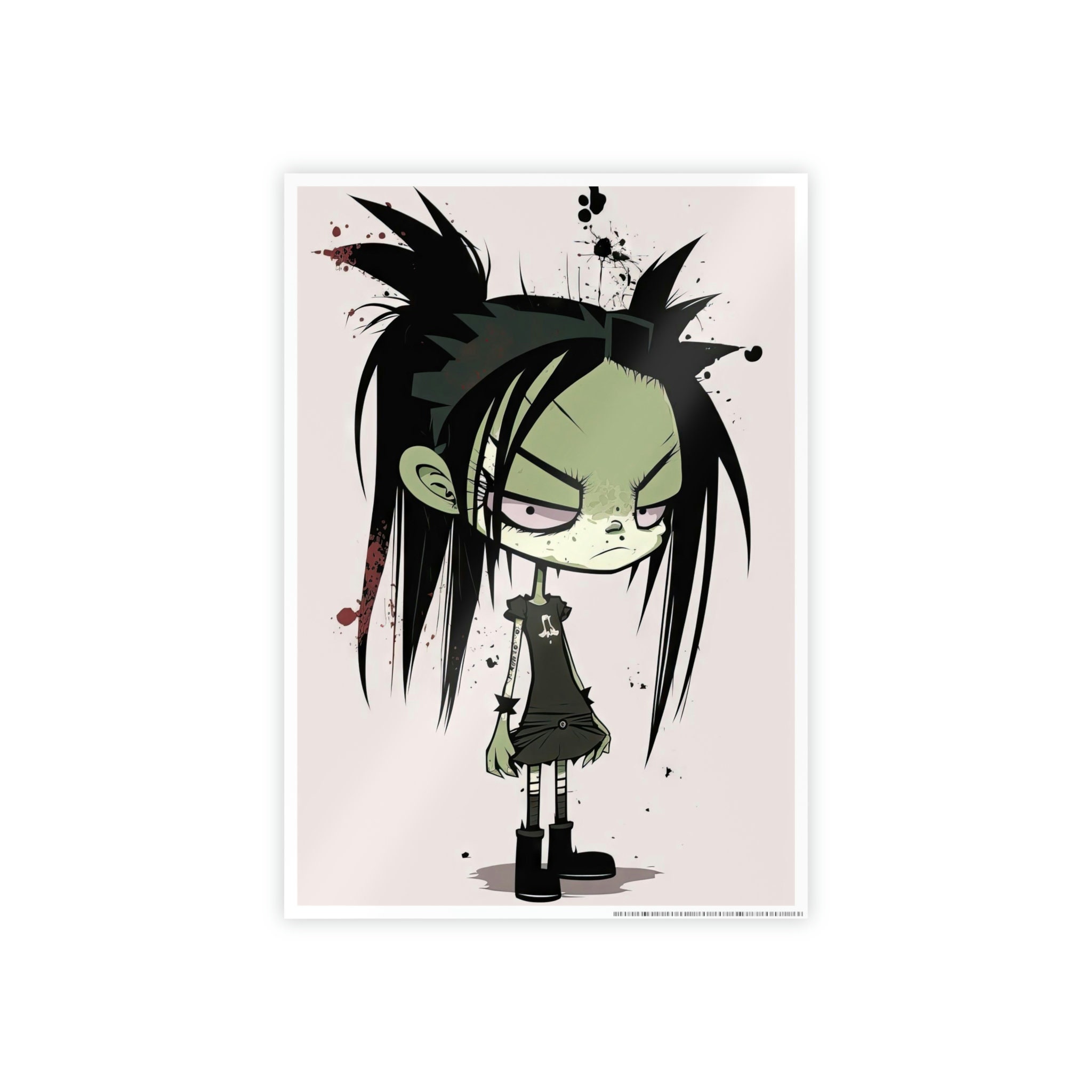 Stylized Cartoon Goth Punk Girl Poster Gloss Posters, Multiple Sizes ...