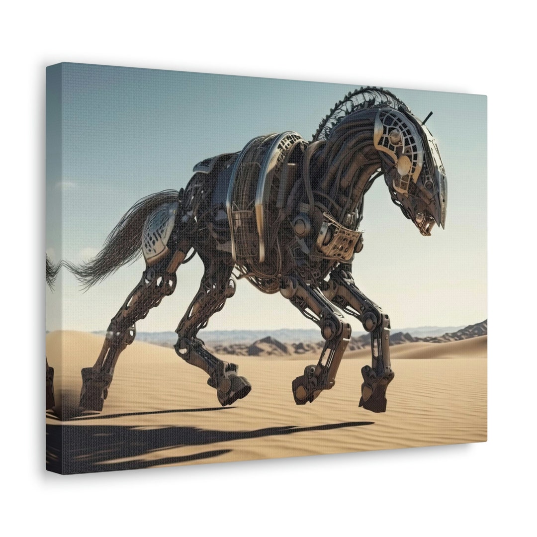 Horse Cyborg Robot Creature in Desert Canvas Wall Art Canvas Art, Wall ...