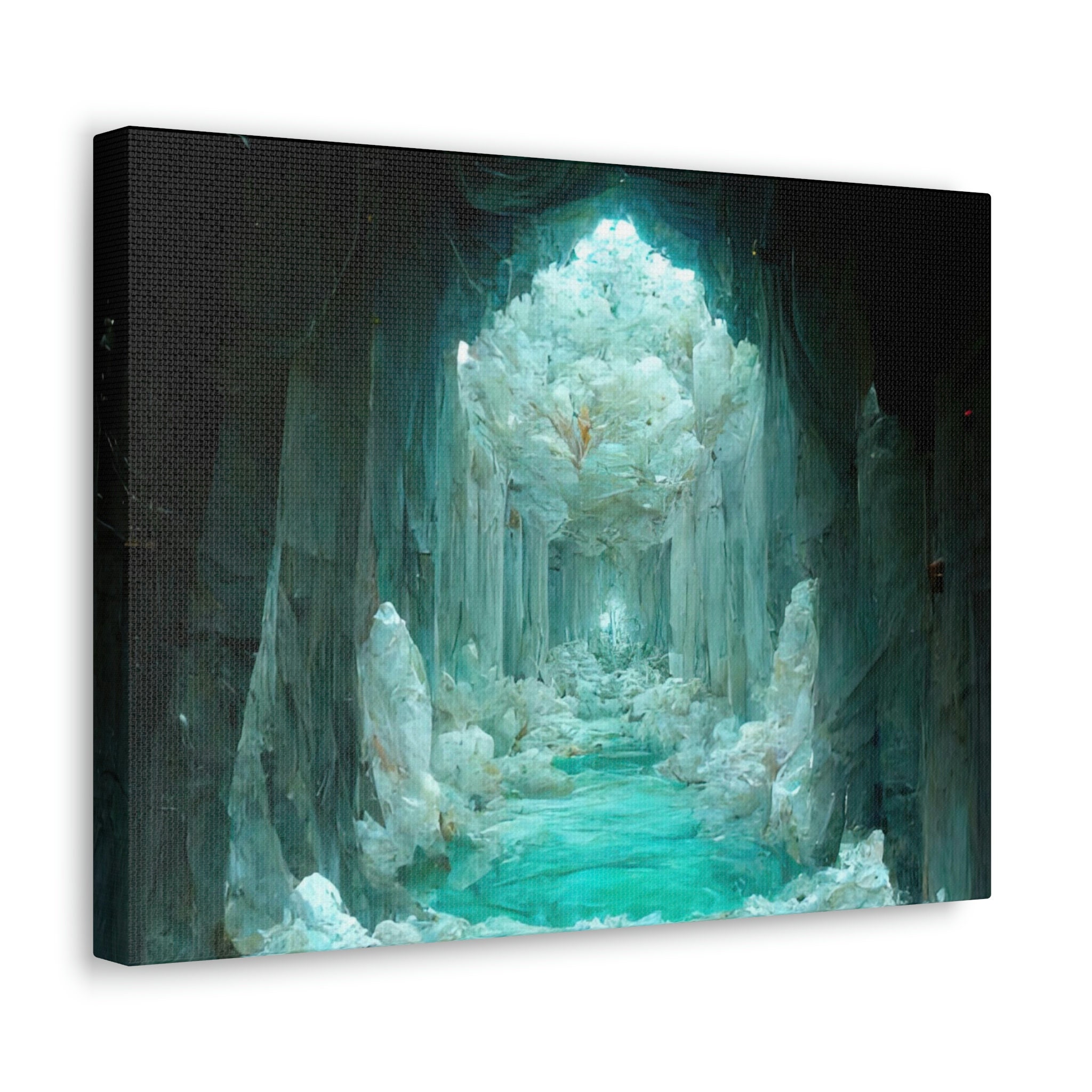 Crystal Cave Art Icy Blue Mystic Shrine Cavern Canvas Art, Wall Decor ...