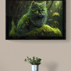 Printable Mossy Cat Art 8k - Etsy