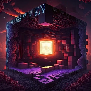 Printable Voxel Cube in the Void 8k - Etsy