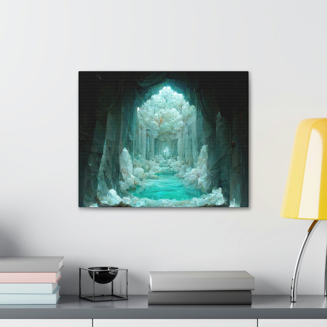 Crystal Cave Art Icy Blue Mystic Shrine Cavern Canvas Art - Etsy