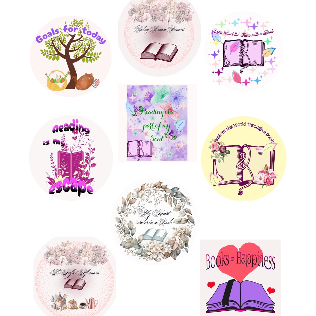 Book Lovers Printable Stickers, Cute Stickers, Stickers for Book Lovers ...