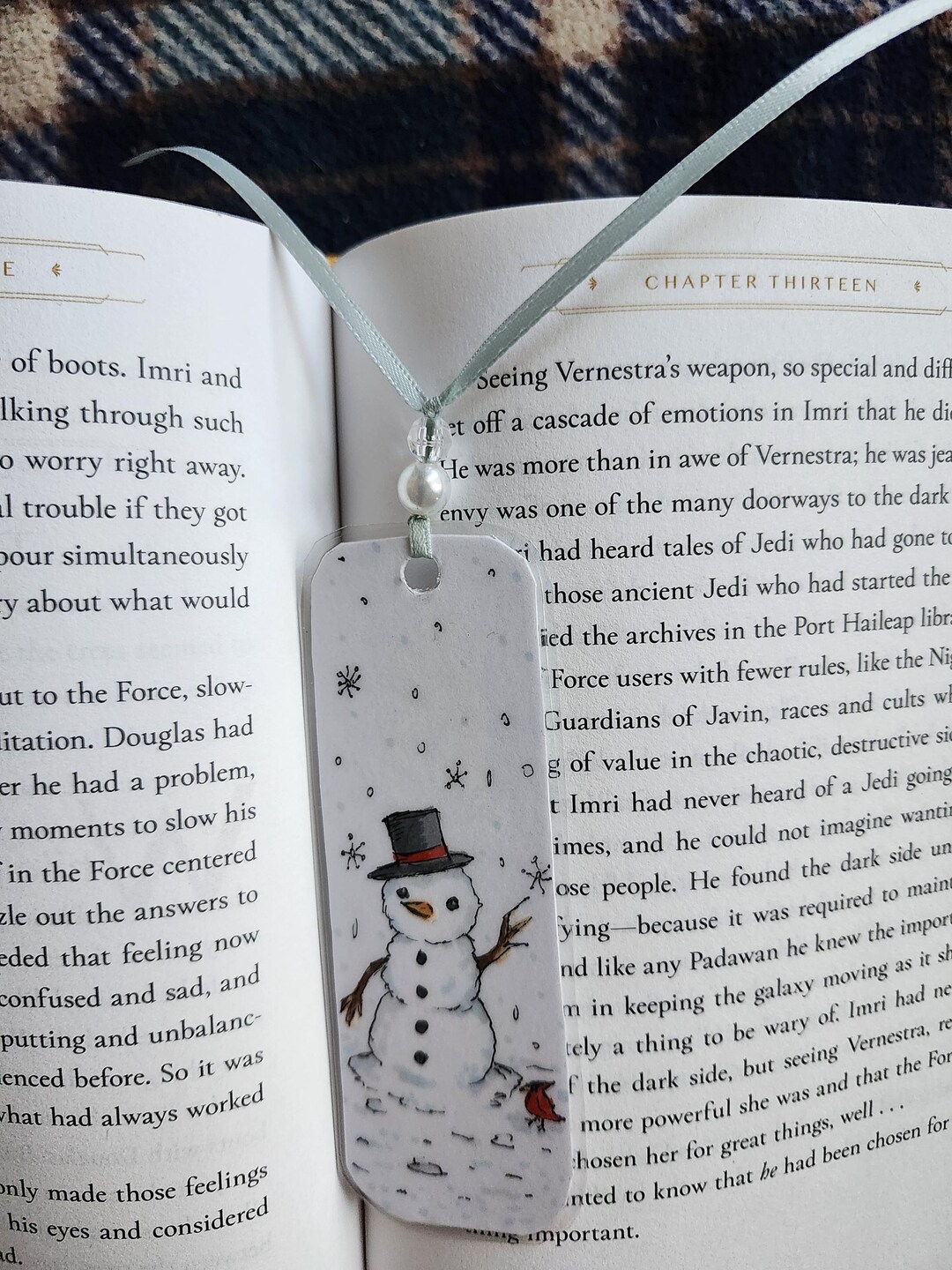 Snowman Hand Drawn Bookmark - Etsy