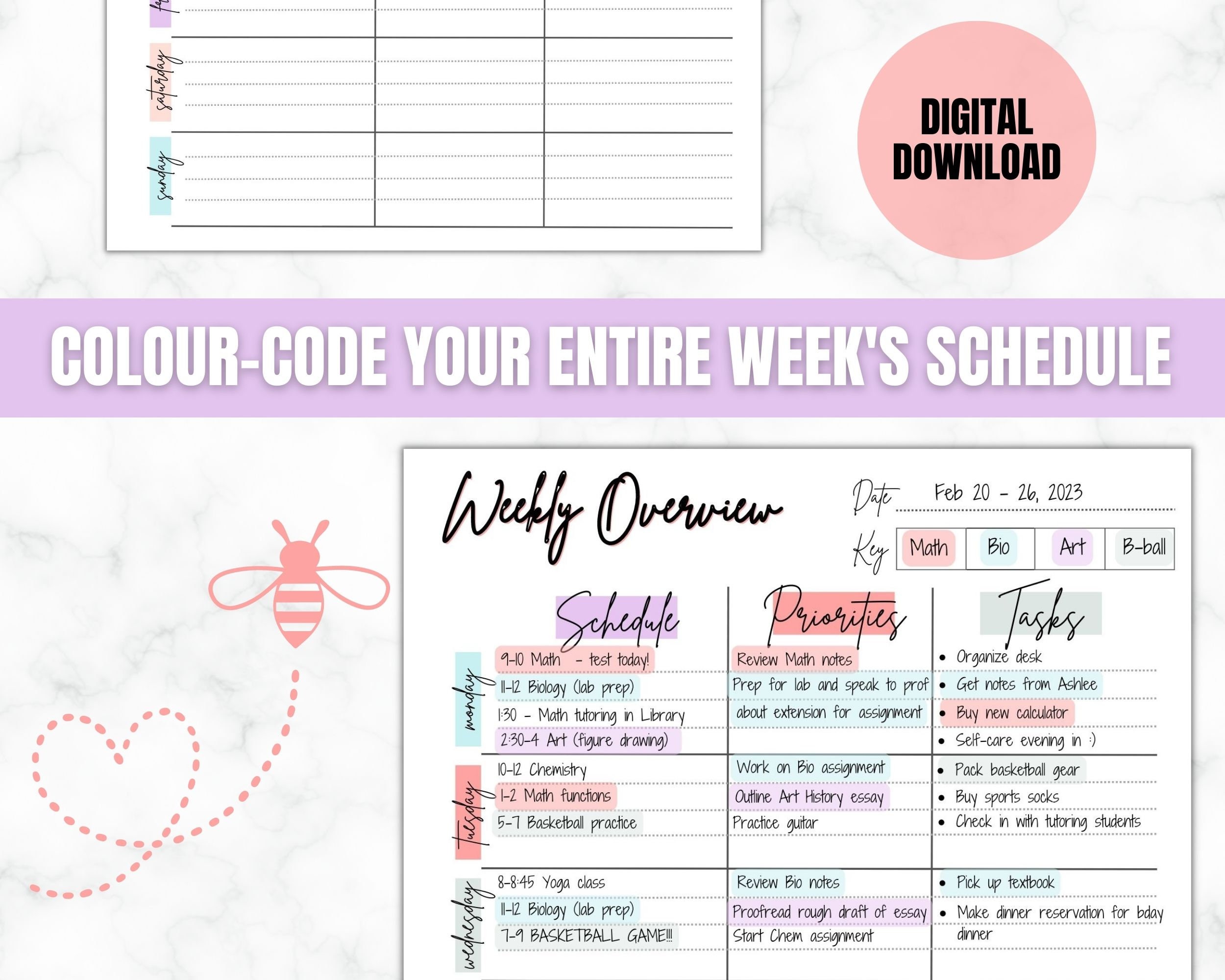 Ultimate Student Planner Bundle, Printable Weekly Schedule, Essay ...