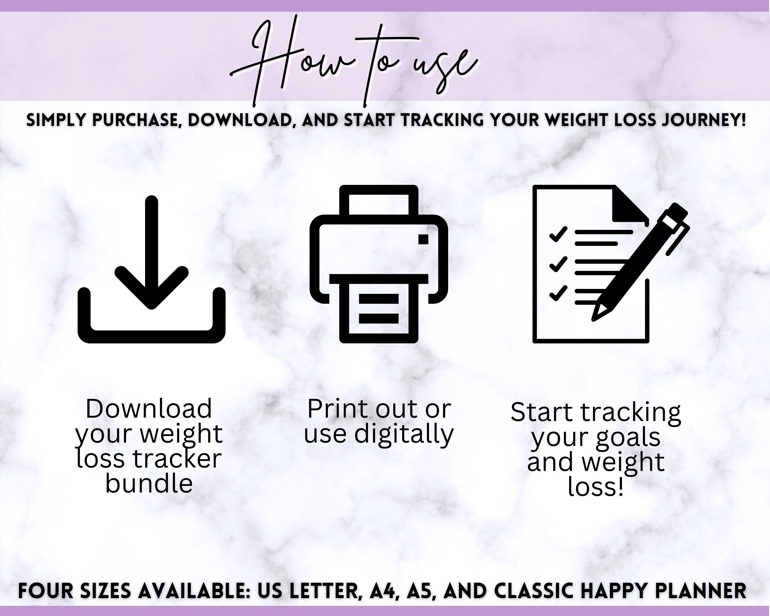 Weight Loss Tracker Weightloss Journal Fitness Planner - Etsy