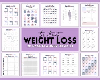 Editable and Printable Weight Loss Tracker, Weightloss Journal, Fitness ...