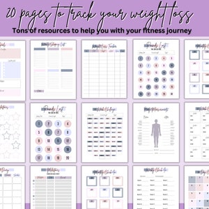 Weight Loss Tracker, Weightloss Journal, Fitness Planner Printable ...