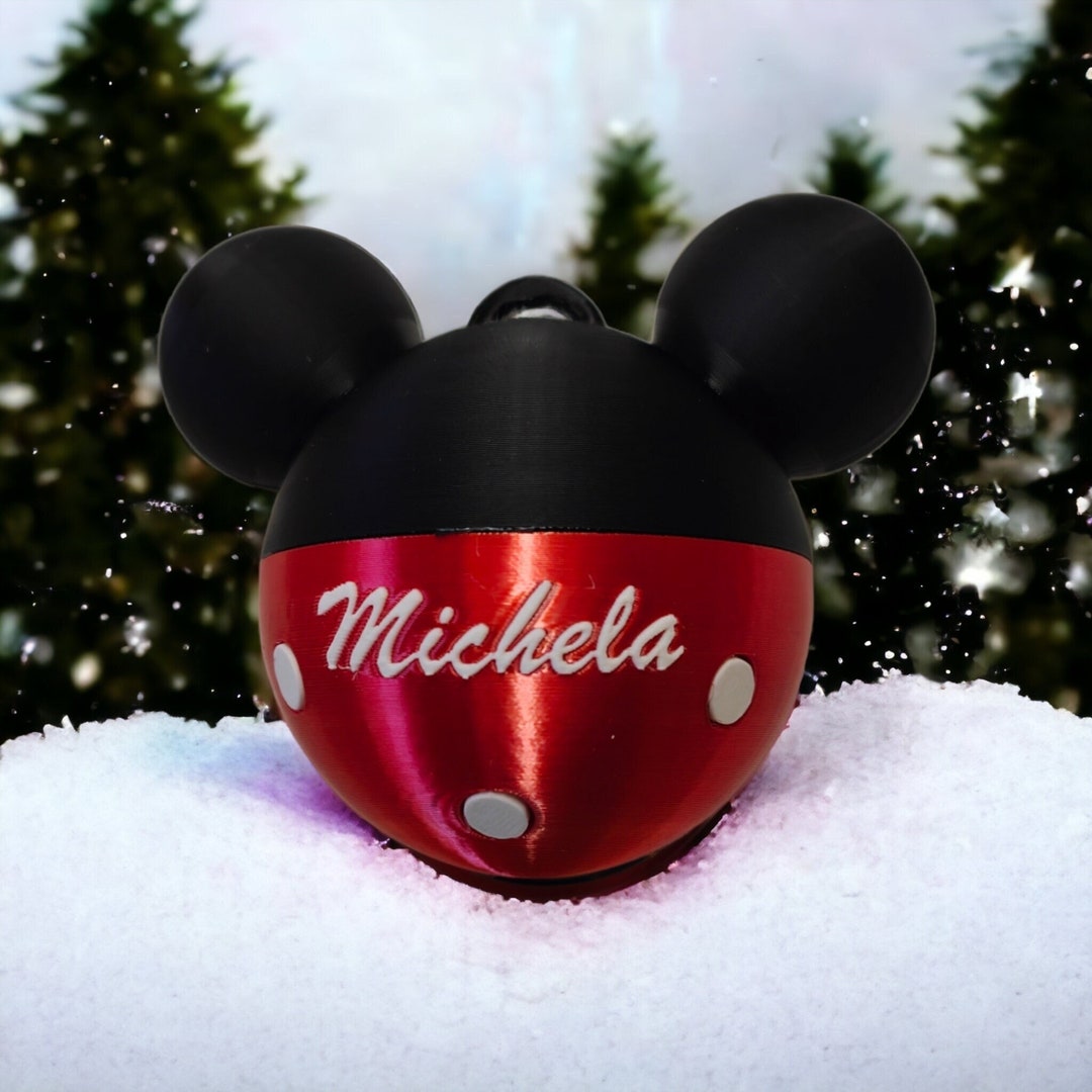 Set of 4 Customizable Mickey Mouse Baubles for the Christmas - Etsy
