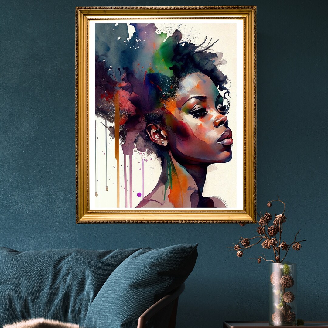 Painterly Woman: Graphic Artist Made and Enhanced by AI, Unique Wall ...