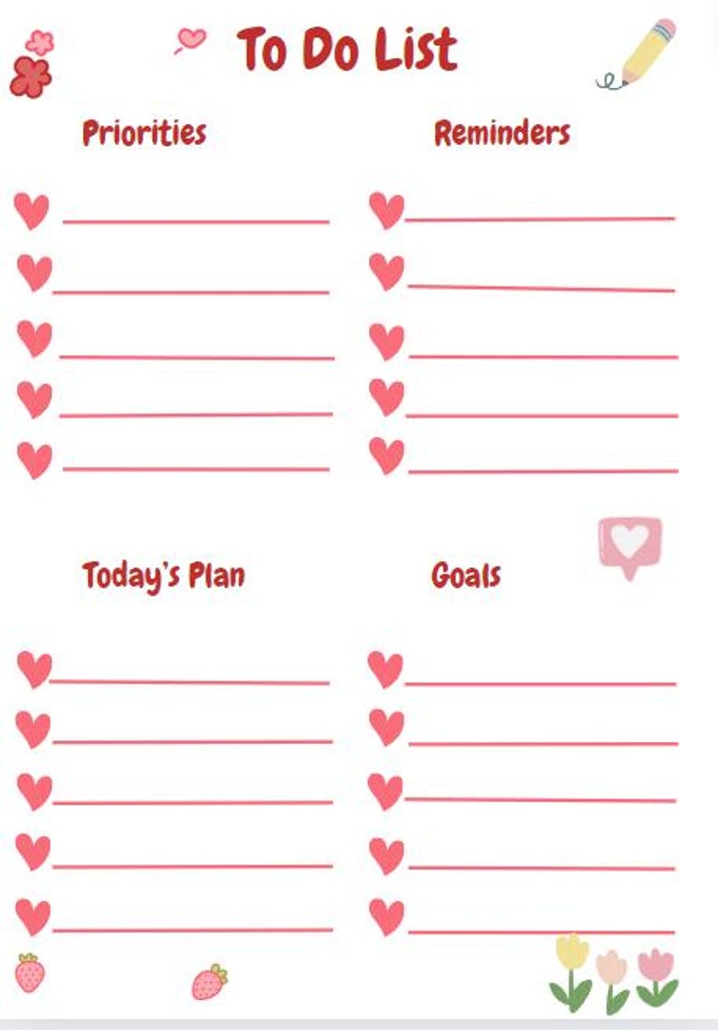 Printable and Editable to Do List Template for 2 Pcs - Etsy
