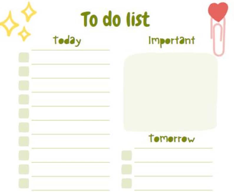 Printable and Editable to Do List Template for 2 Pcs - Etsy