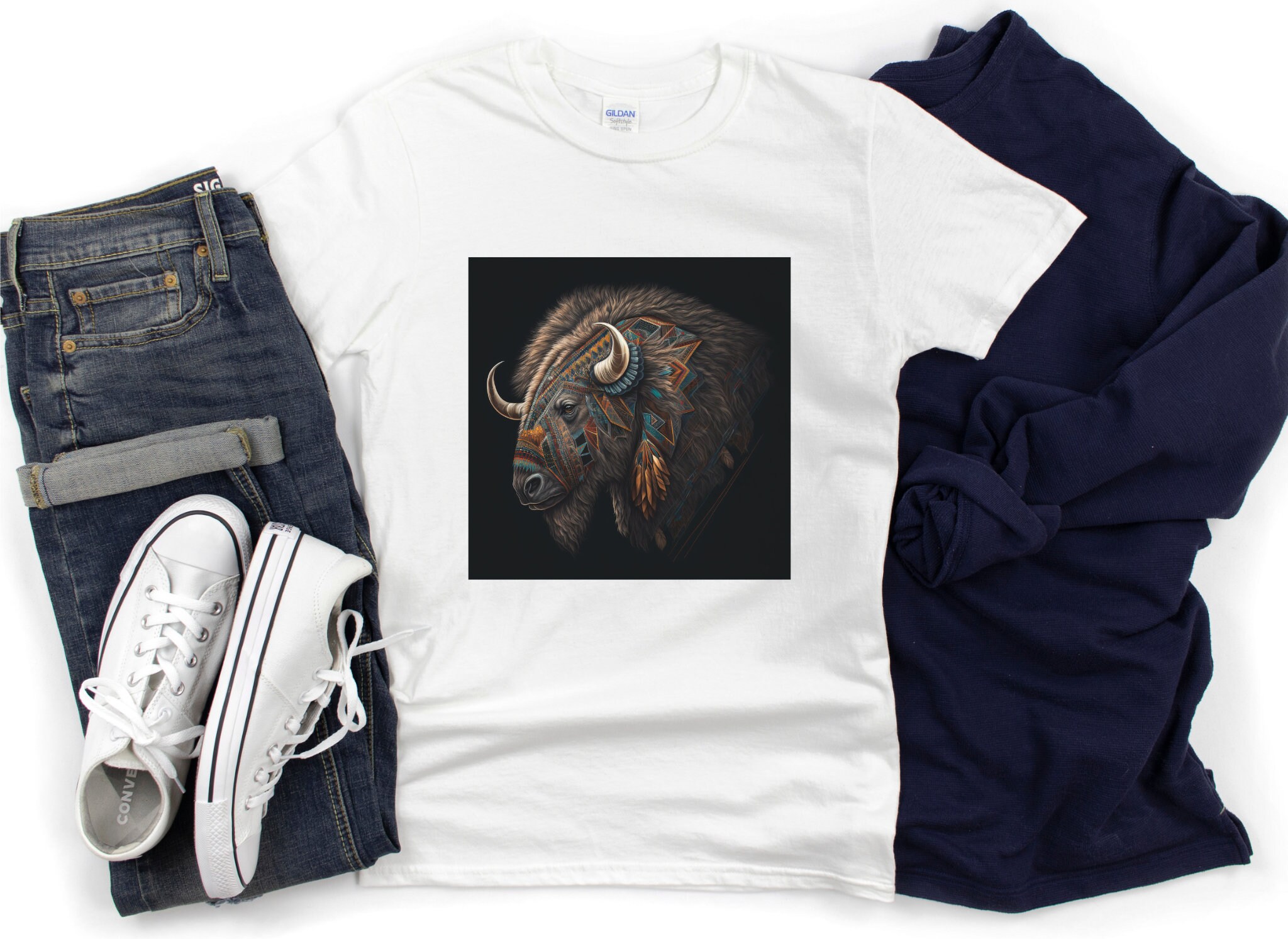 Native Buffalo Native Buffalo Shirt, Native Art, Unisex T-shirt, Animal ...