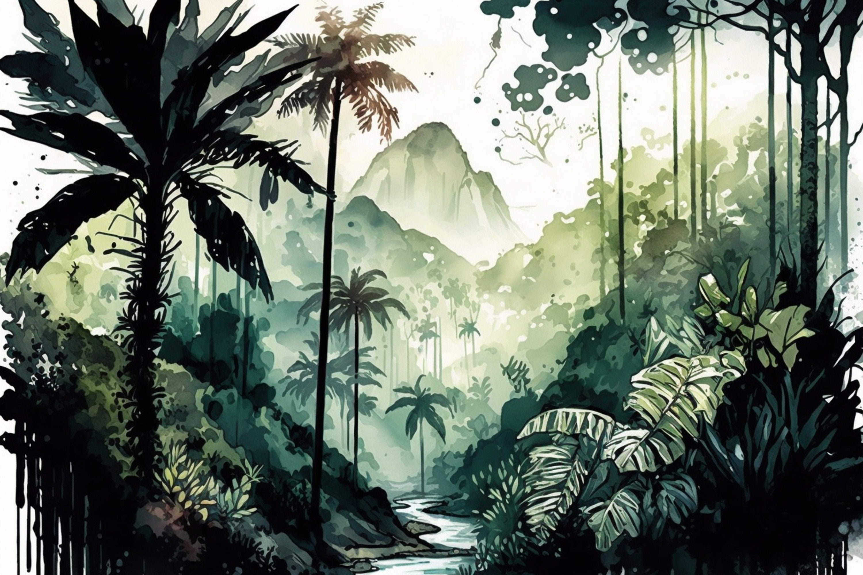 Tropical Rainforest Painting