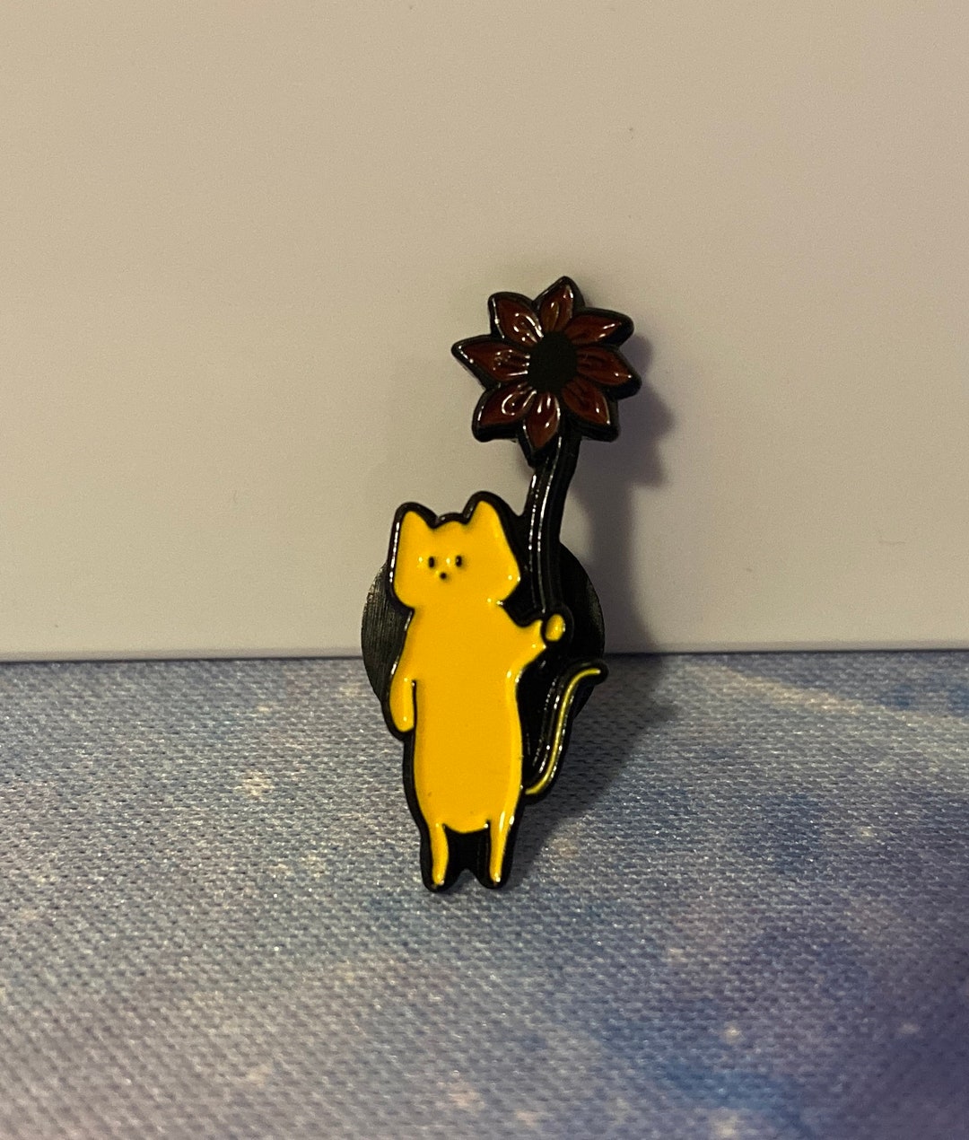 Orange Cat Enamel Pin - Etsy