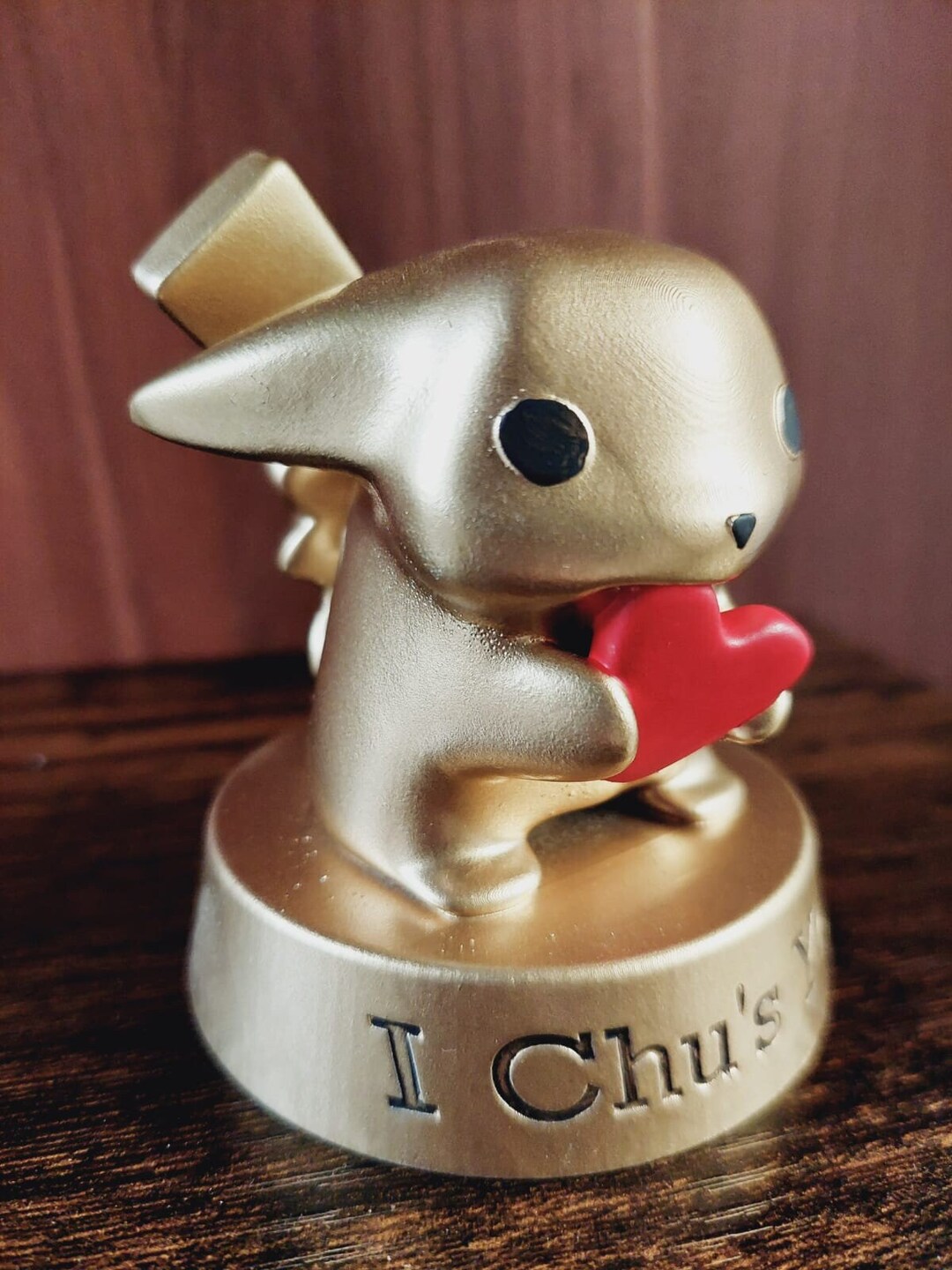 I Chu's You-valentines Pokemon-pikachu-heart-resin Print-hand Painted ...