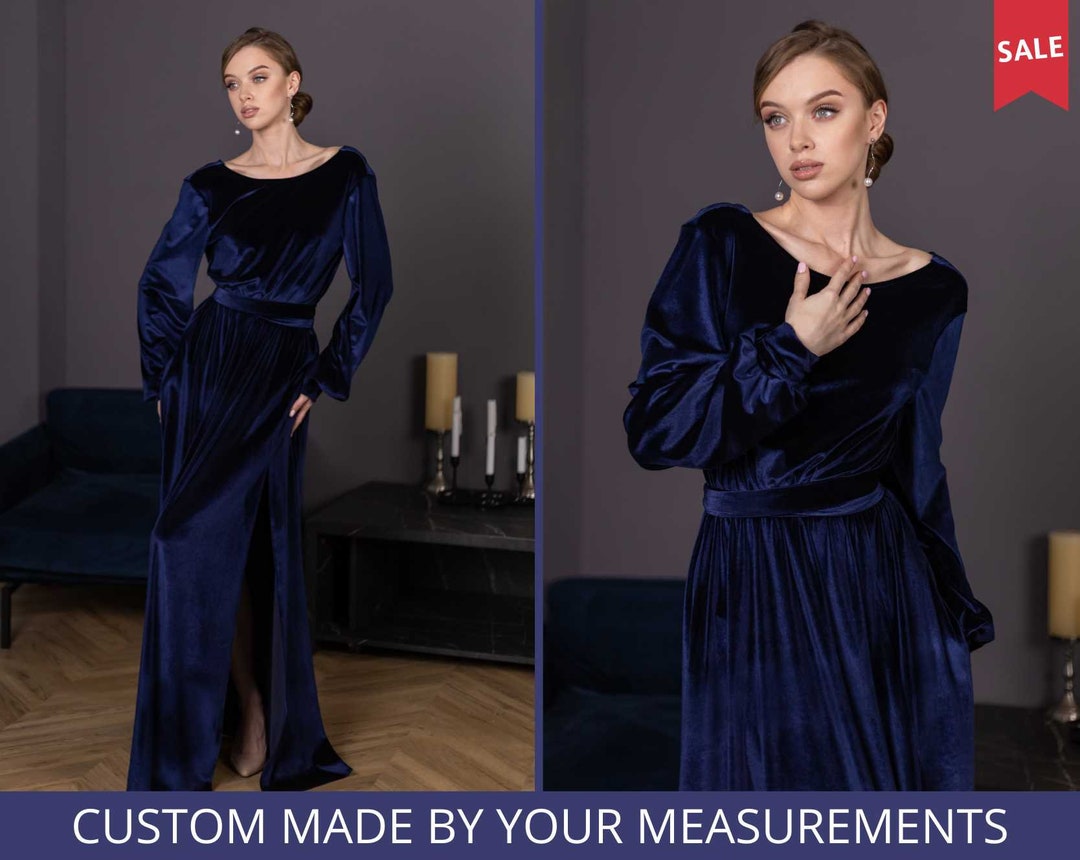 Blue Velvet Dress Royal Blue Velvet Dress Women Short Velvet Dress ...