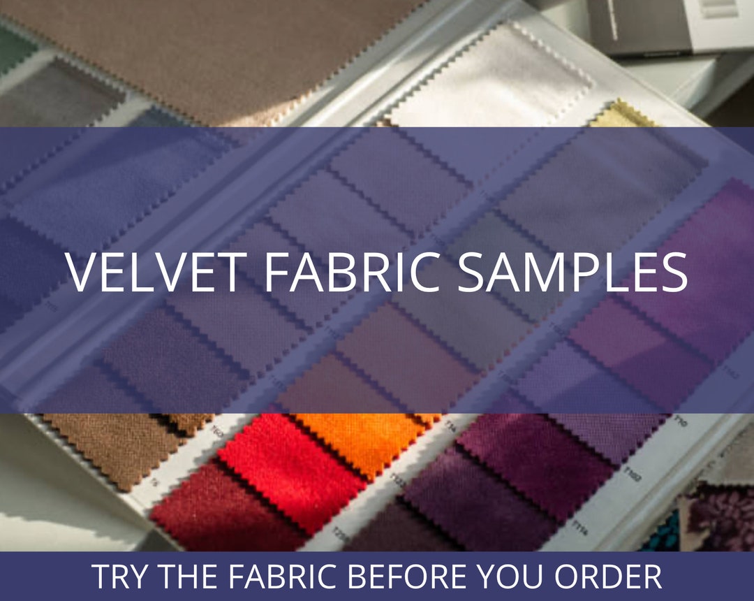 Solid Velvet Fabric Soft Velvet Fabric Set of 12 Swatches of Velvet ...