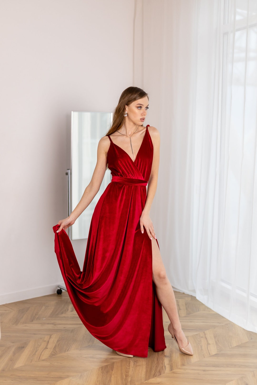 Velvet Dress Red Velvet Dress Long Velvet Dress Velvet Dresses for ...