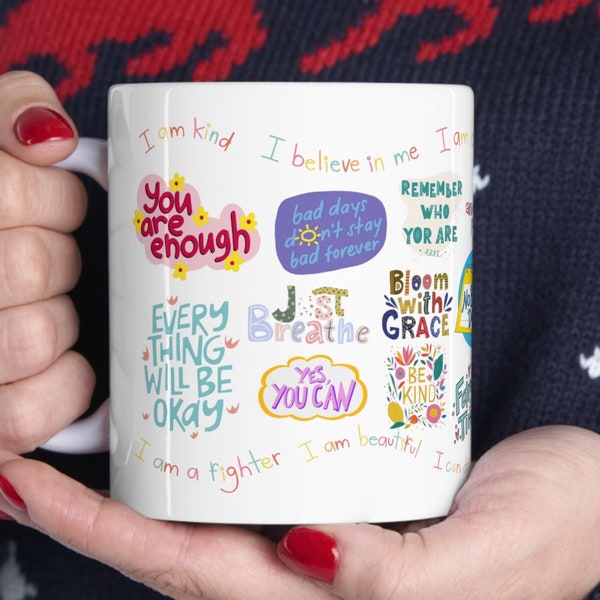 Ceramic Coffee Mug Words - Etsy