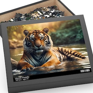 Tiger Puzzle (120, 252, 500-piece) - Jungle Wildlife Nature Family Game ...